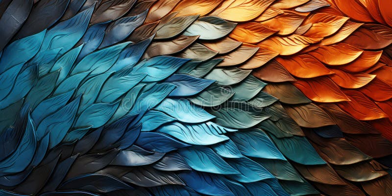 Feather-like Textures with a Warm Gradient, Resembling a Phoenix. AI ...