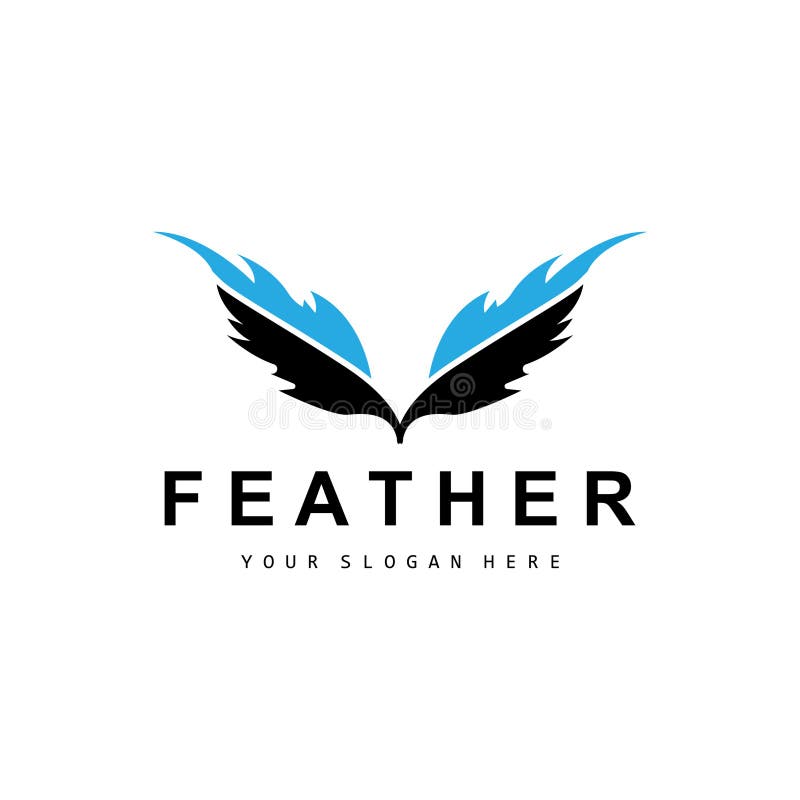 Feather Logo, Animal Wing Design, Vector Icon Template Simple Stock ...