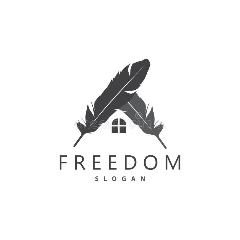 Feather Logo Design Minimalist Vector Template Stock Vector ...