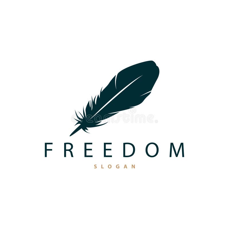 Feather Logo Design Minimalist Vector Template Stock Vector ...