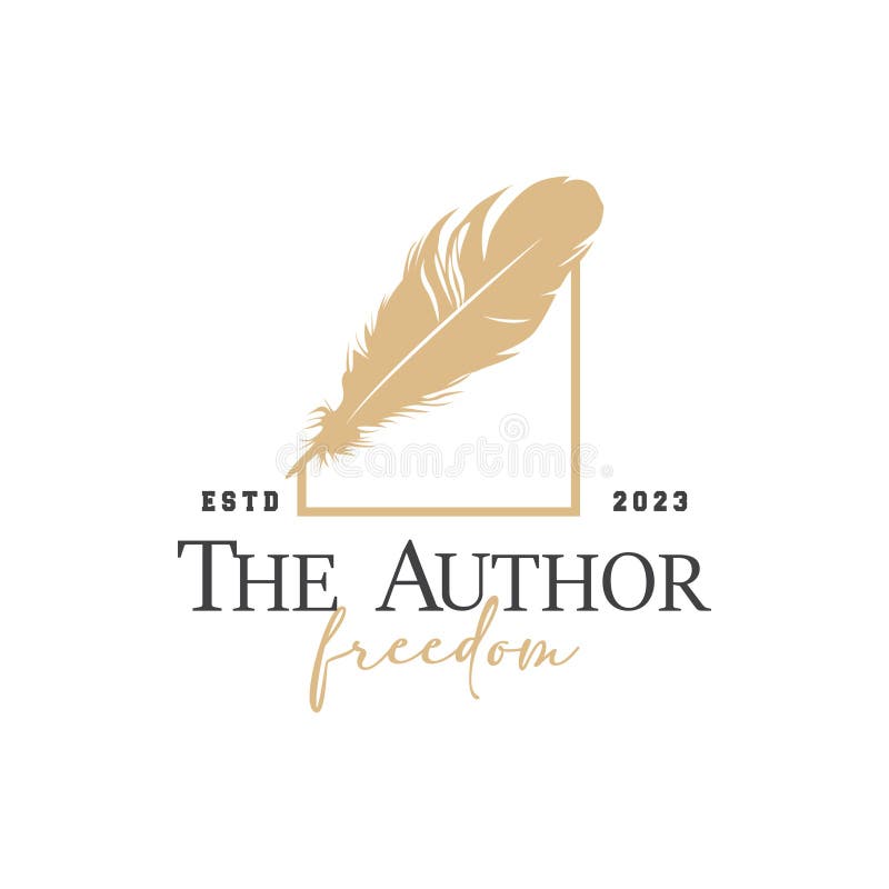 Feather Logo Design Minimalist Vector Template Stock Vector ...