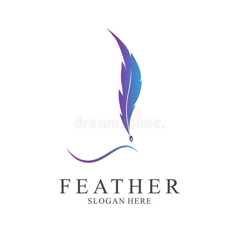 Feather Logo Design with Modern Concept Stock Illustration ...