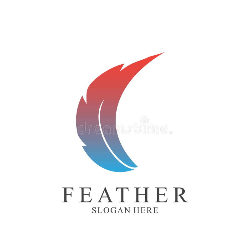 Feather Logo Design with Modern Concept Stock Illustration ...