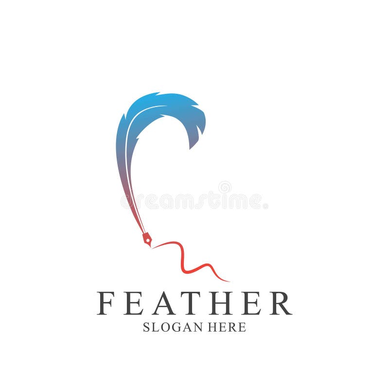Feather Logo Design with Modern Concept Stock Illustration ...