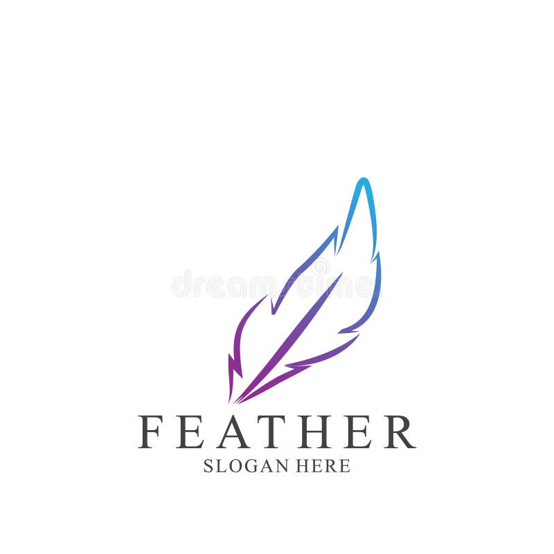 Feather Logo Design with Modern Concept Stock Illustration ...