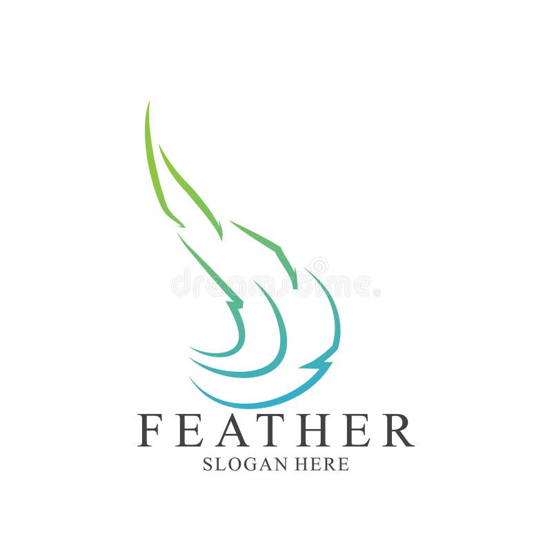 Feather Logo Design with Modern Concept Stock Illustration ...