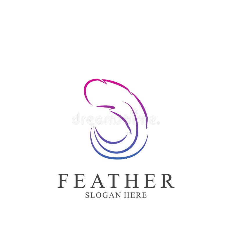Feather Logo Design with Modern Concept Stock Illustration ...