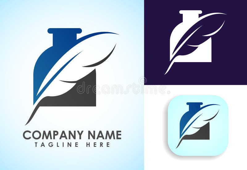 Feather Logo Design Vector Template. Feather Logo for a Writer or ...