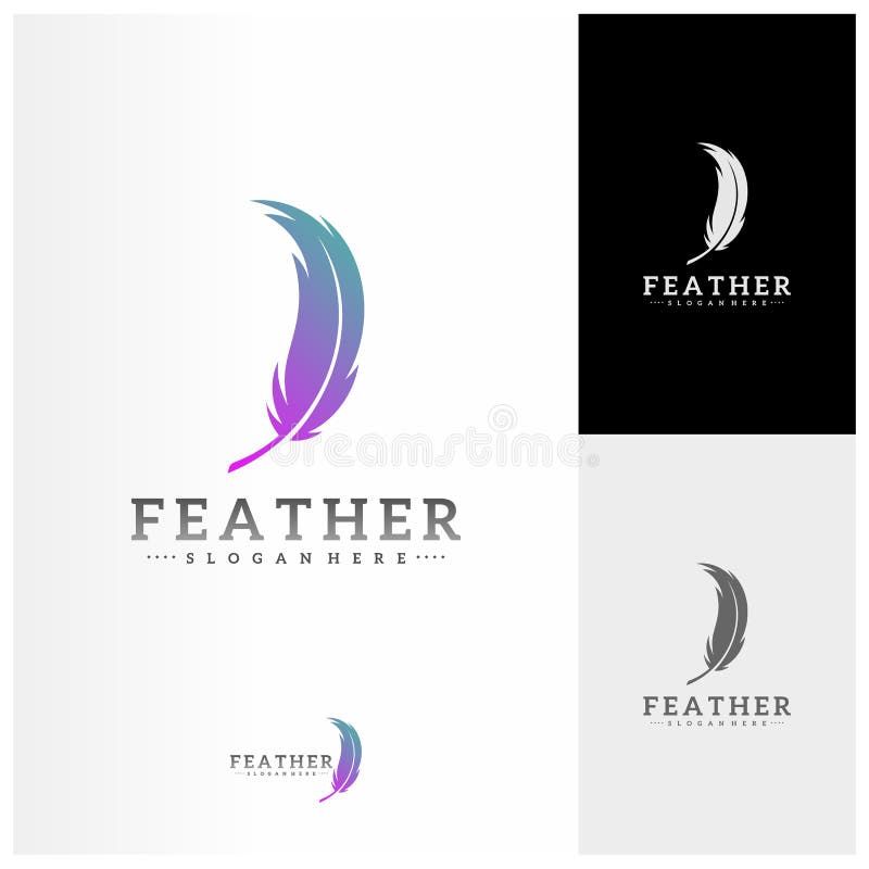 Feather Logo Design Vector Template, Simple Feather Logo Concepts Stock ...