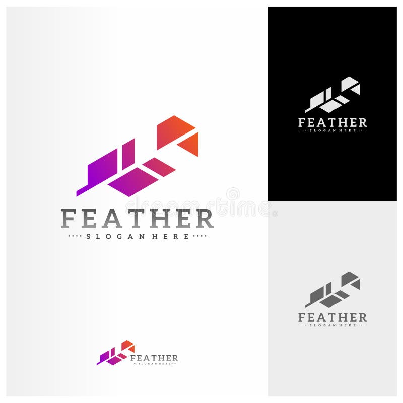 Feather Logo Design Vector Template, Simple Feather Logo Concepts Stock ...