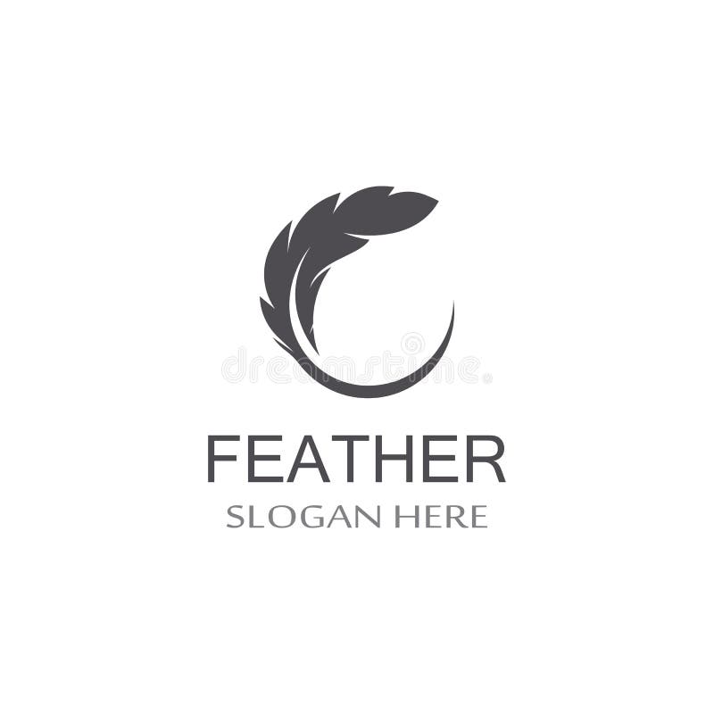 Poultry Breed Feather Logo and a Pen Made of Feathers Using Vector Icon ...