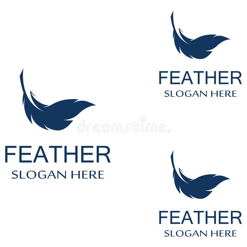 Poultry Breed Feather Logo and a Pen Made of Feathers Using Vector Icon ...