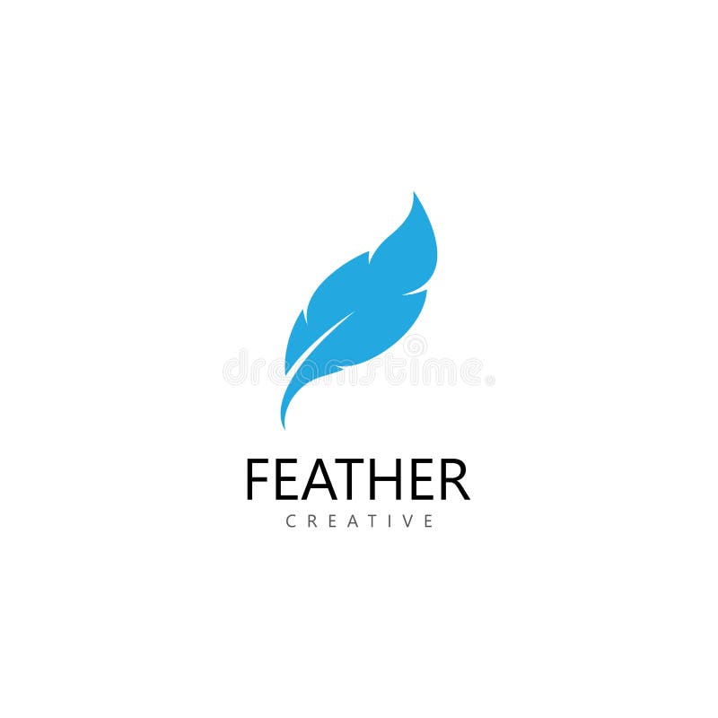 Feather Logo Icon Vector Template. Stock Vector - Illustration of ...
