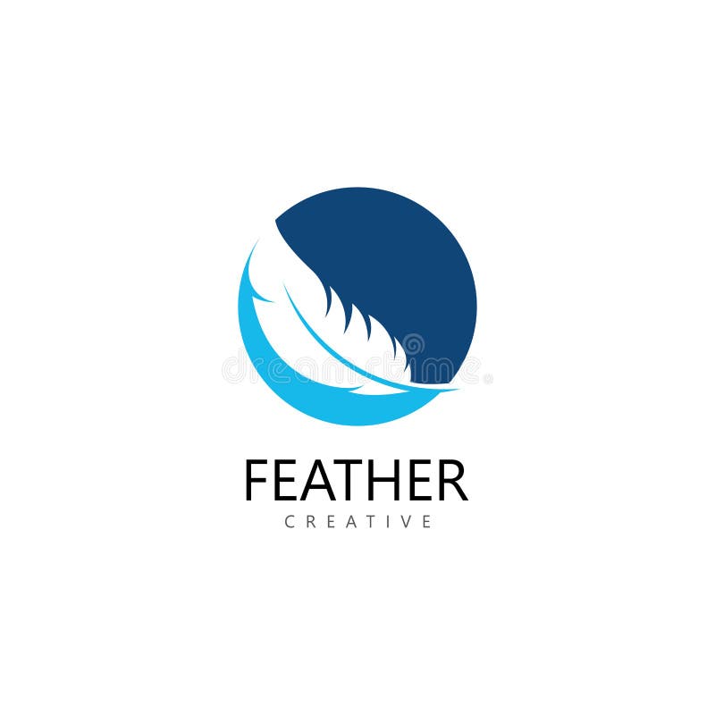 Feather Logo Icon Vector Template. Stock Vector - Illustration of white ...