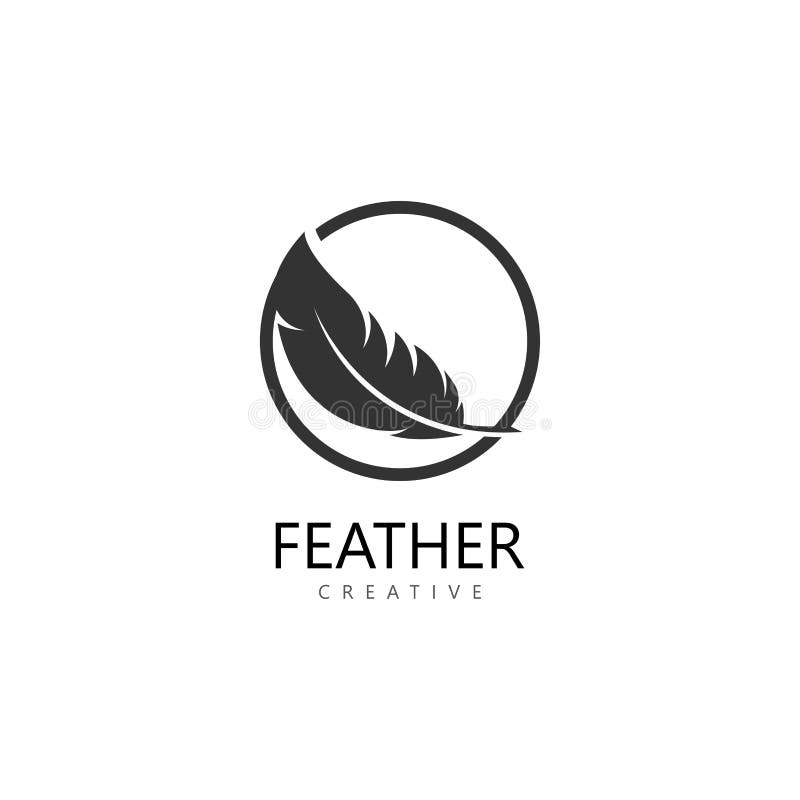 Feather Logo Icon Vector Template. Stock Vector - Illustration of ...