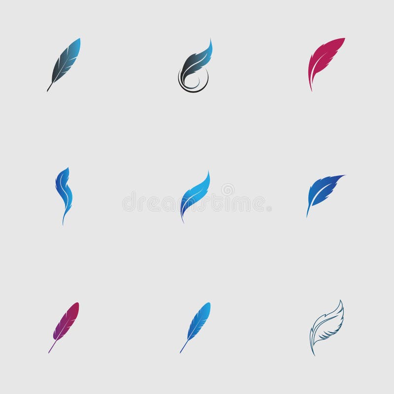 Feather Logo Images Illustration Design Template Stock Vector ...