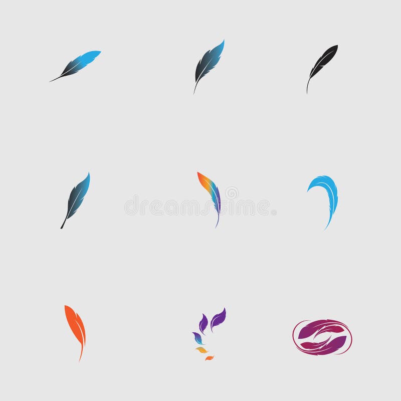 Feather Logo Images Illustration Design Template Stock Vector ...