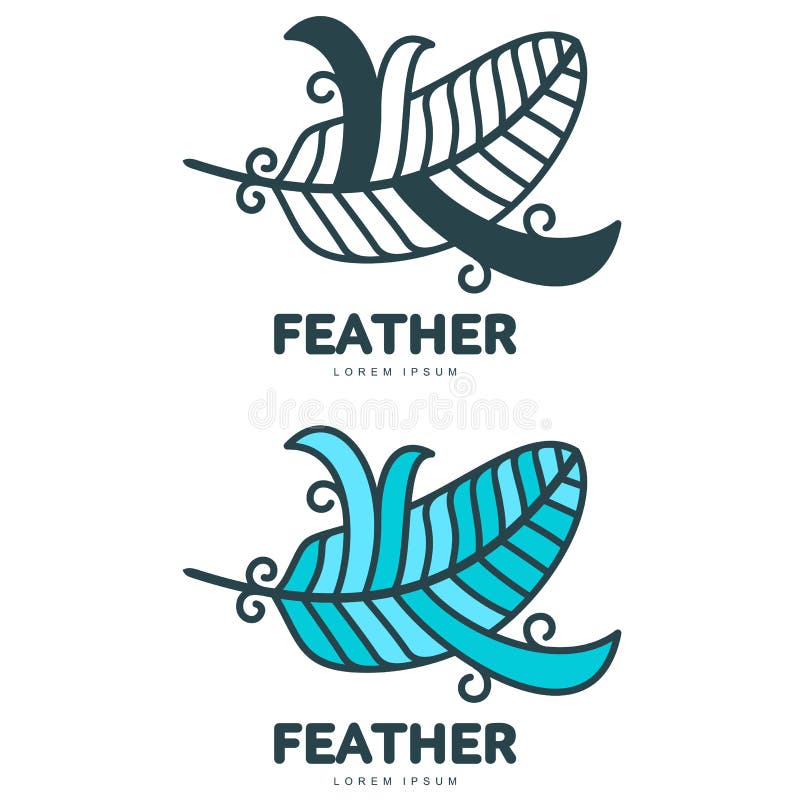 Feather logo template stock illustration. Illustration of modern ...