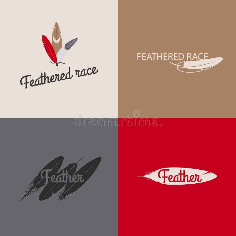 Feather logo templates stock vector. Illustration of fluffy - 58456474