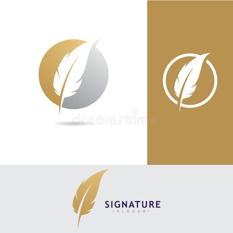 Feather Logo Vector Design Template Stock Vector - Illustration of ...