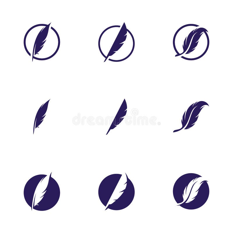 Feather Logo Vector Design Template Stock Vector - Illustration of ...