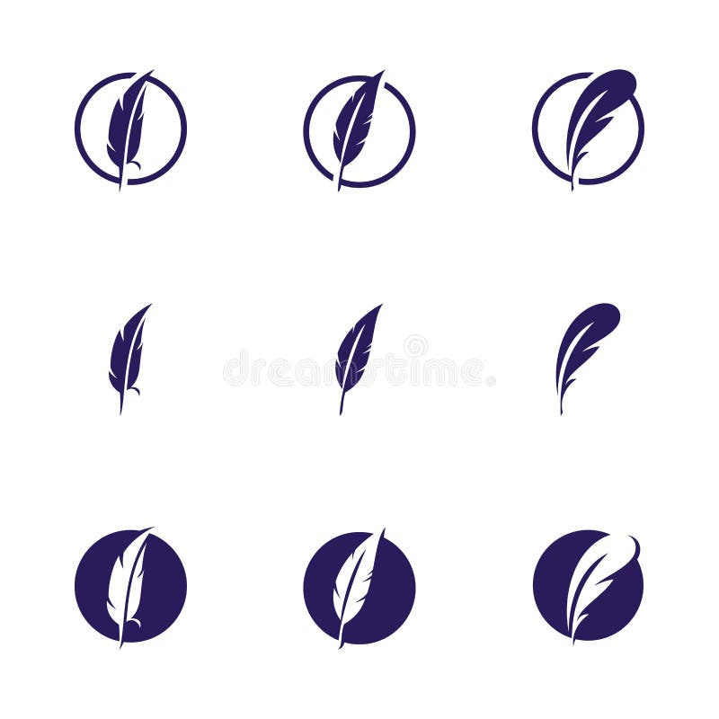 Feather Logo Vector Design Template Stock Vector - Illustration of bird ...