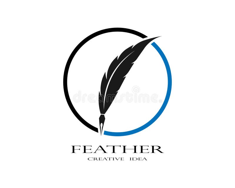 Feather logo vector stock illustration. Illustration of write - 175686242