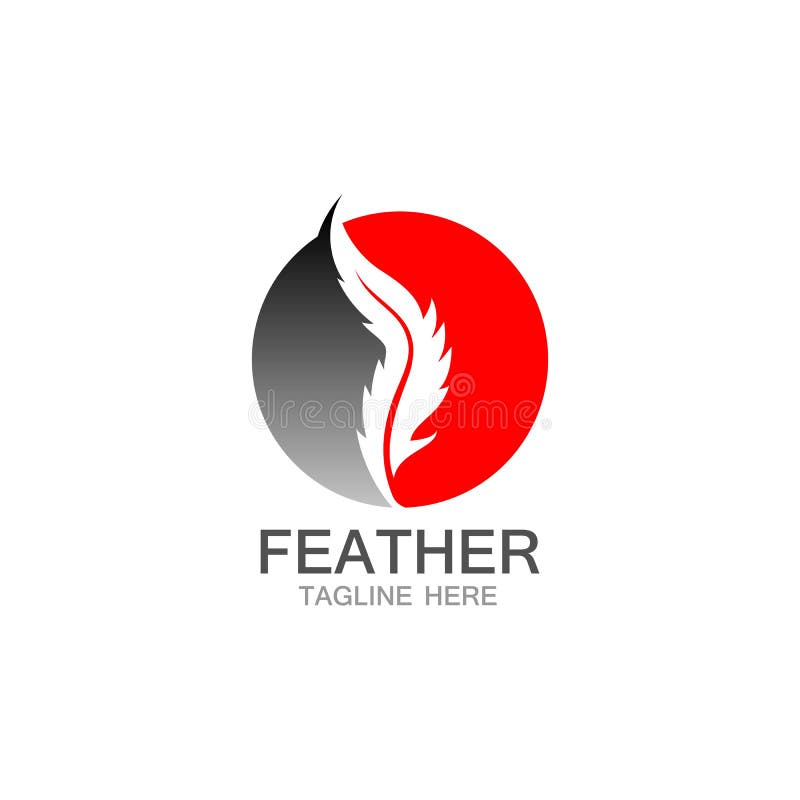 Feather Logo Vector Template Line Stock Vector - Illustration of ...