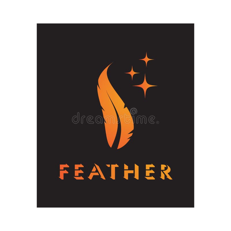 Feather Logo Vector Template and Symbol Design Stock Vector ...