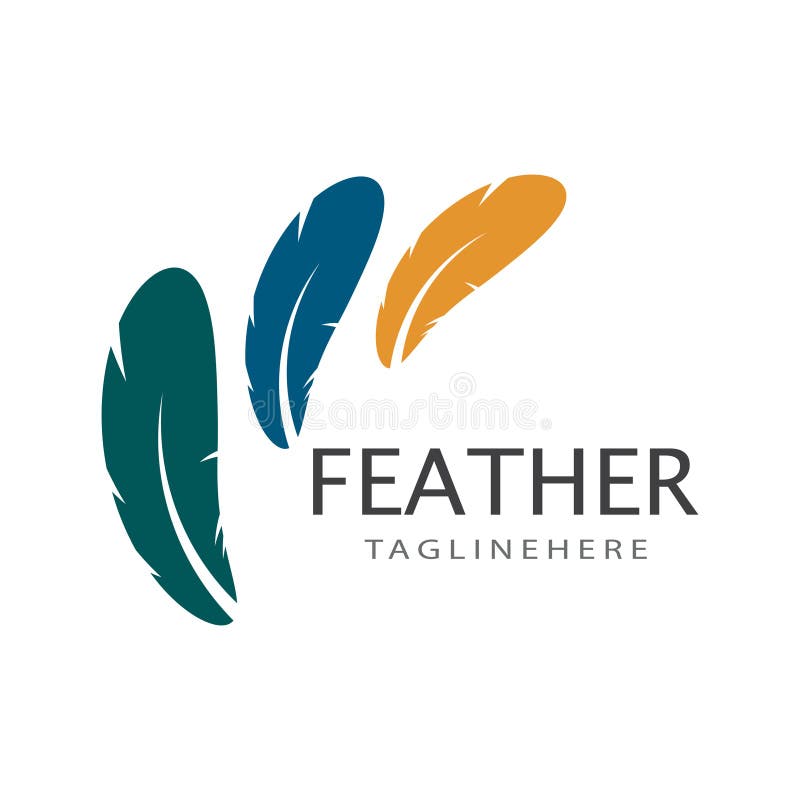 Feather Logo Vector Template and Symbol Design Stock Vector ...
