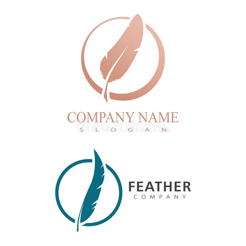 Feather Logo Vector Template Symbol Design Stock Vector - Illustration ...