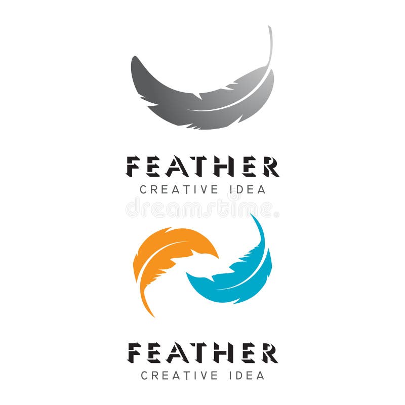 Feather Logo Vector Template Symbol Design Stock Vector - Illustration ...