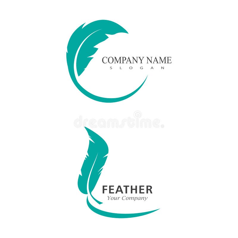 Feather Logo Vector Template Symbol Design Stock Vector - Illustration ...