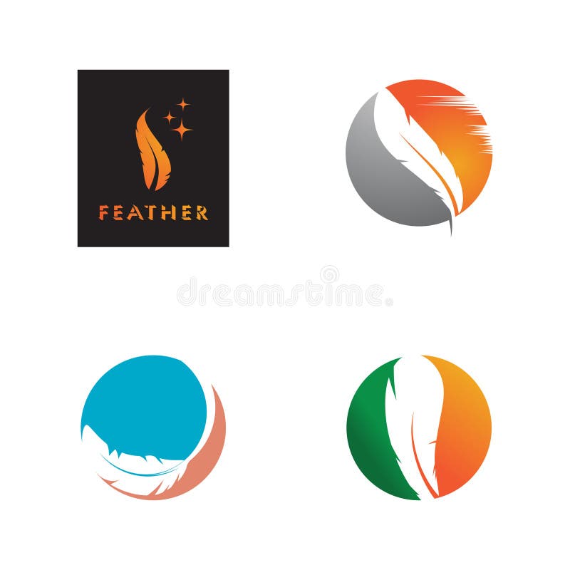 Feather Logo Vector Template and Symbol Design Stock Vector ...