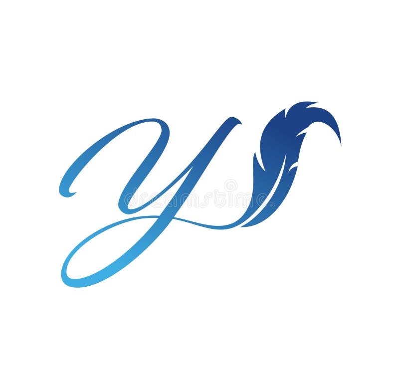 Feather Monogram Initial Letter Y Stock Vector - Illustration of ...