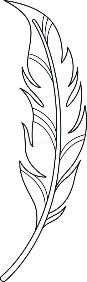Feather Outline Boho stock vector. Illustration of graphic - 299732323