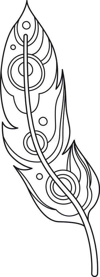 Feather Outline Boho stock vector. Illustration of nature - 299732689