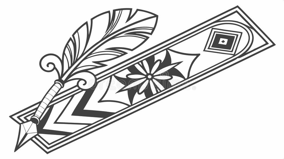 Feather And Pattern Border Decorative Frame And Design Element Vector Design Generative Ai