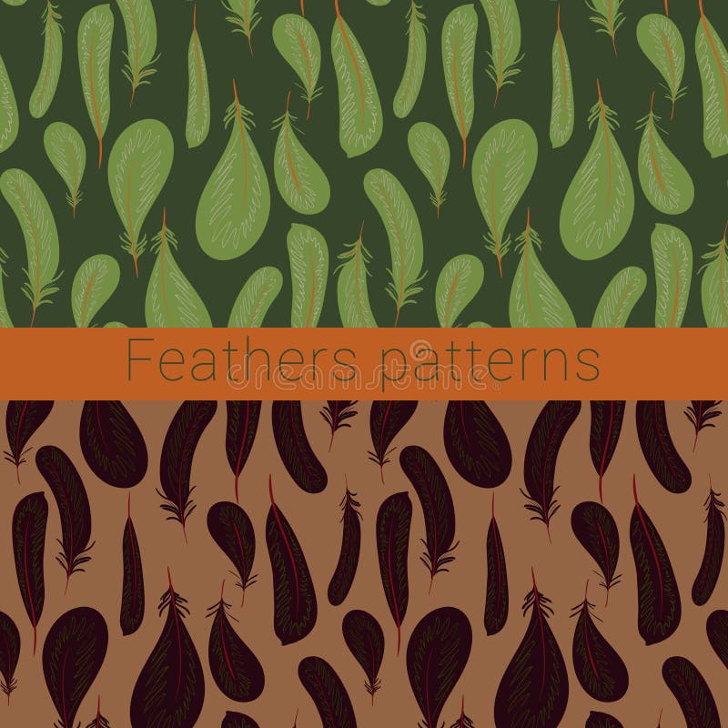 Feather patterns stock illustration. Illustration of nature - 69849131