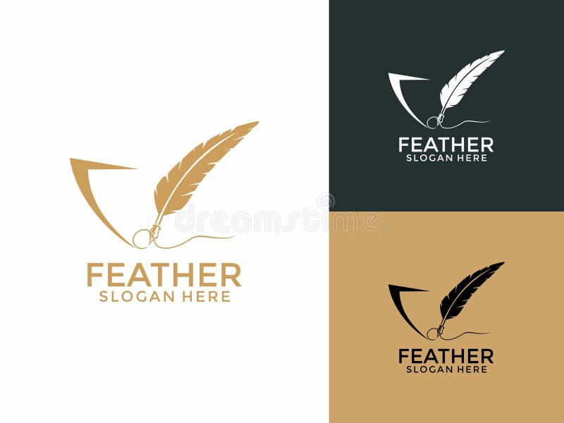 Feather Pen Design Vector, Creative Feather Pen Signature Logo Design ...