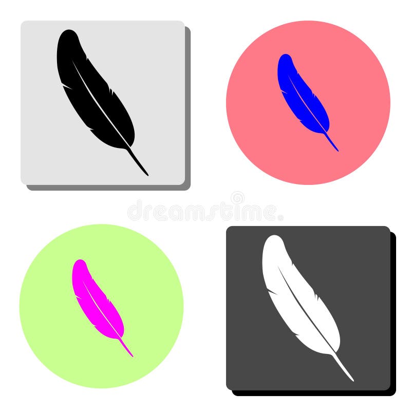 Feather Pen. Flat Vector Icon Stock Vector - Illustration of bird ...
