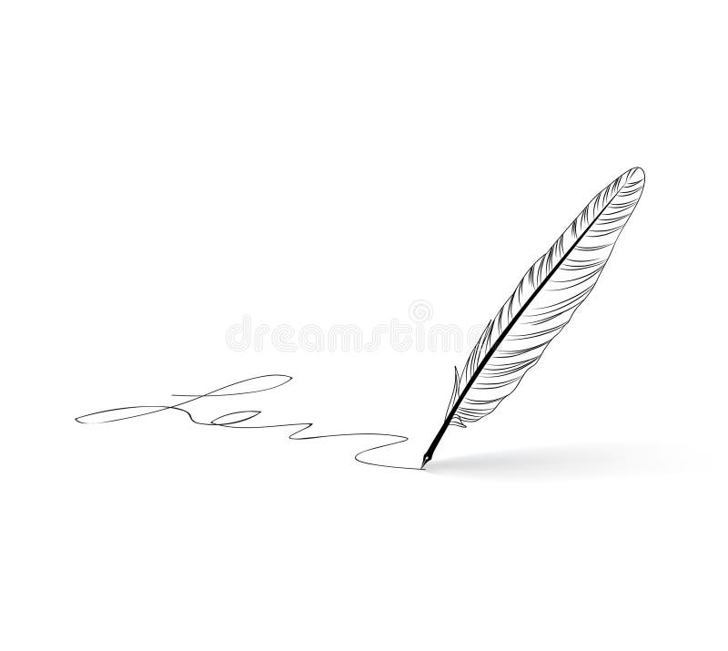 Feather Pen Icon. Calligraphy Sign. Stock Illustration - Illustration ...