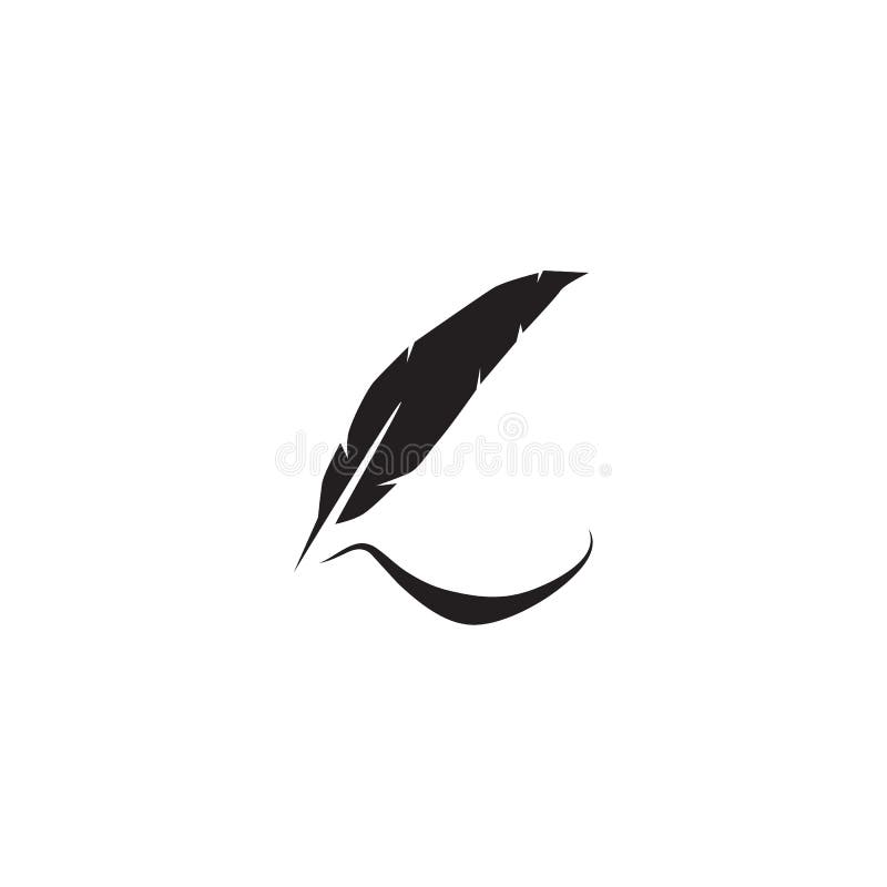 Feather Pen Icon Logo Design Template Stock Vector - Illustration of ...