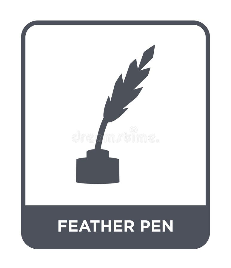 Feather Pen Icon in Trendy Design Style. Feather Pen Icon Isolated on ...