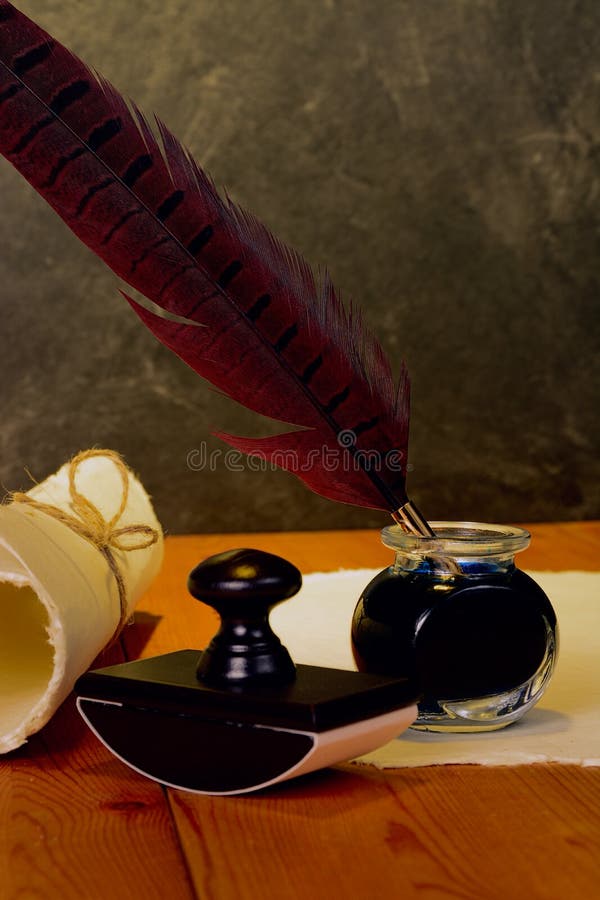 Feather pen and ink stock image. Image of feather, poems - 40098915