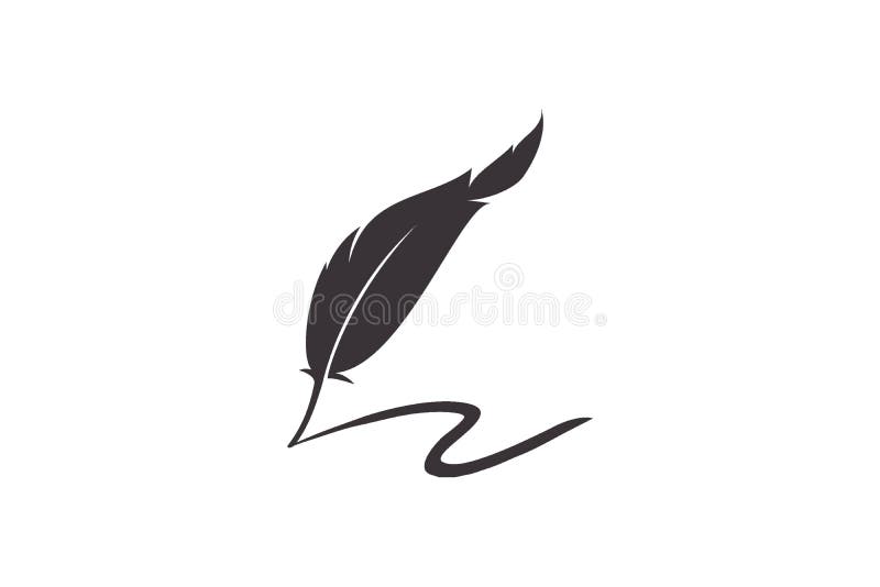 Feather pen logo stock illustration. Illustration of creative - 197905816