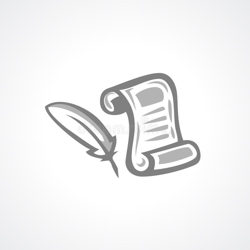 Feather Pen Tool and Paper Script Illustration Stock Vector ...