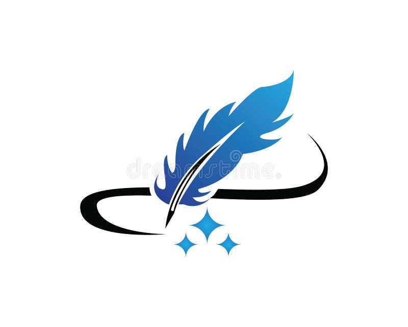 Feather Pen Logo Vector Template Stock Illustration - Illustration of ...
