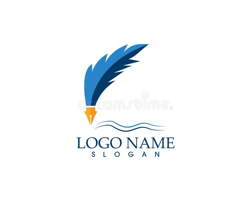 Feather Pen Write Sign Logo Stock Vector - Illustration of creative ...
