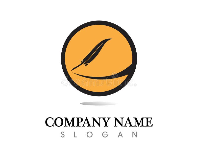 Feather Pen Write Sign Logo Template App Icons Stock Vector ...